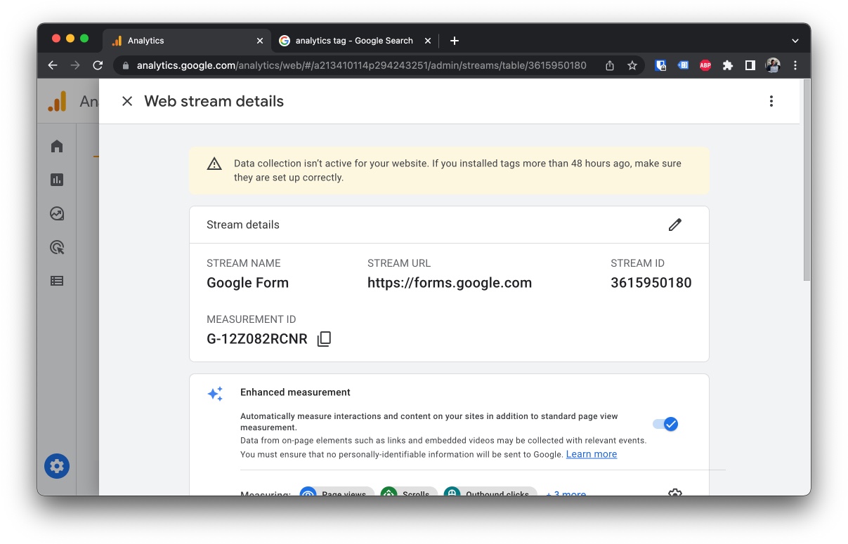 How to get your Google Analytics Snippet - GFormAnalytics