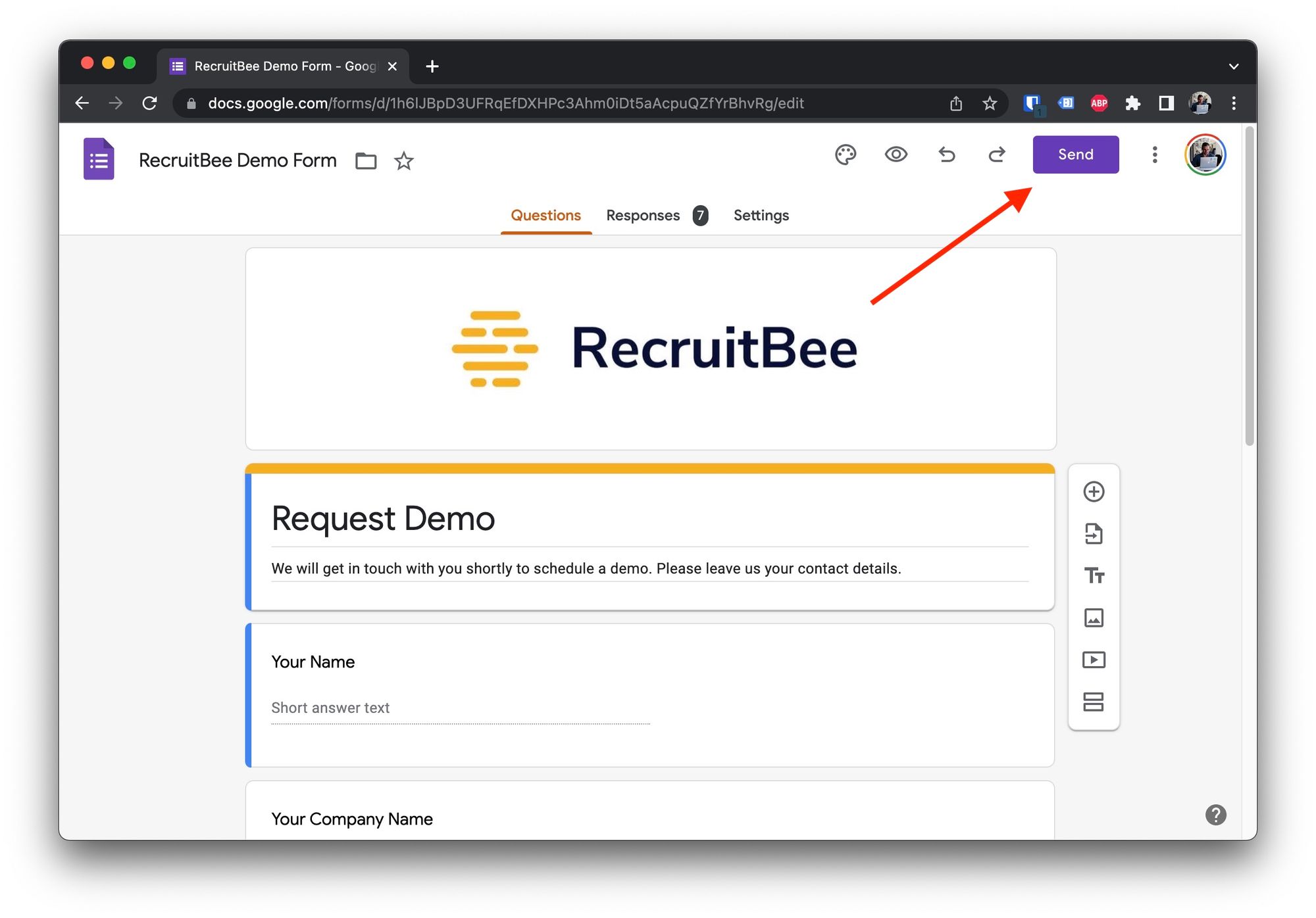 How to get a sharable Google Forms Link - GFormAnalytics